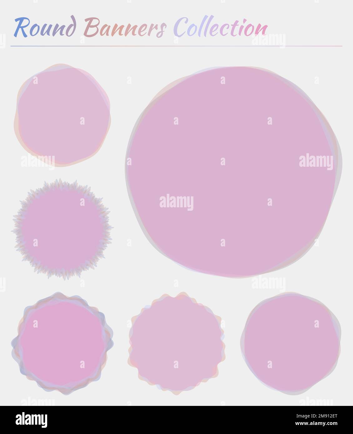 Colorful round banner. Circular backgrounds in pastel blue and violet ...