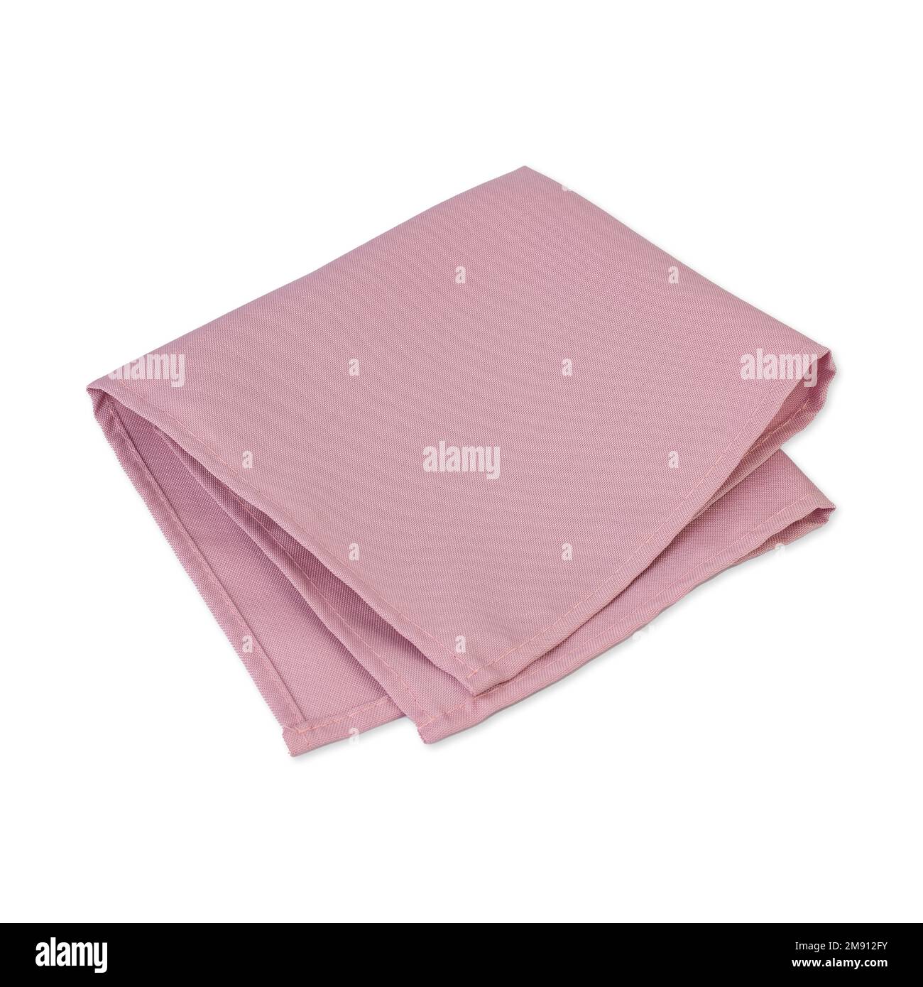Folded pink tissue napkin isolated over white background Stock Photo ...