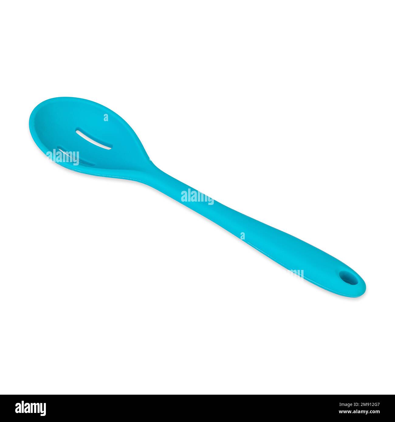 Blue silicon spoon isolated over white background Stock Photo - Alamy