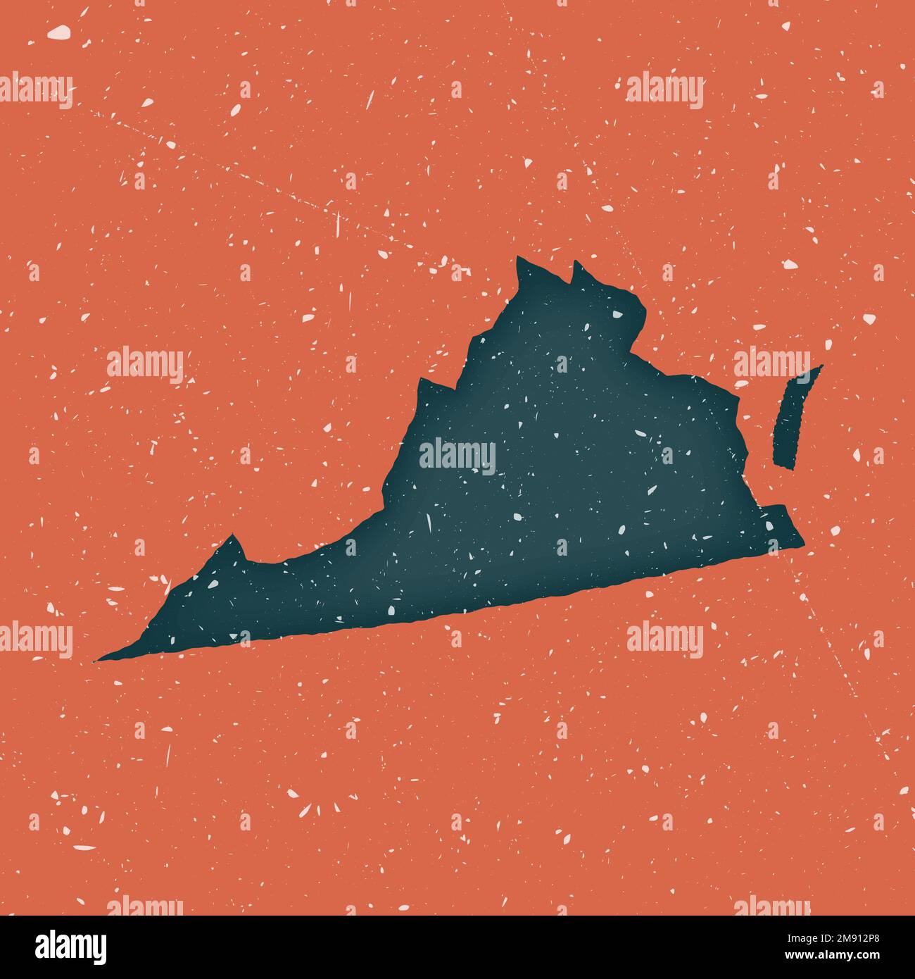 Virginia vintage map. Grunge map of the US state with distressed ...