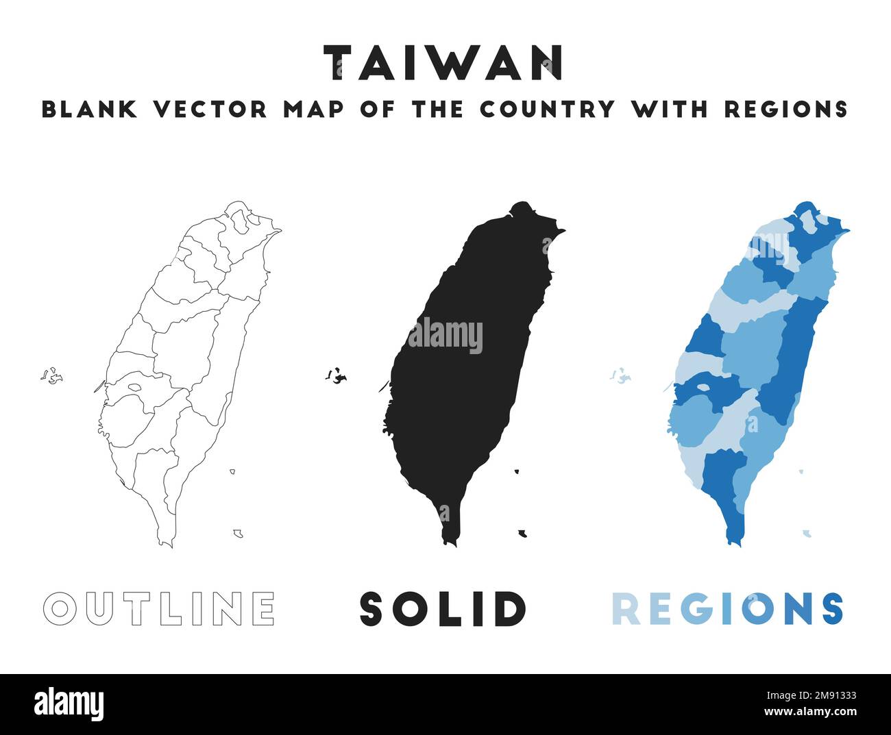 Taiwan map. Borders of Taiwan for your infographic. Vector country ...