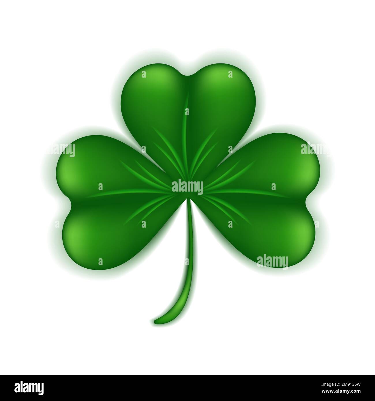 St. Patrick's Day shamrock symbol of good luck. Green clover 3d ...