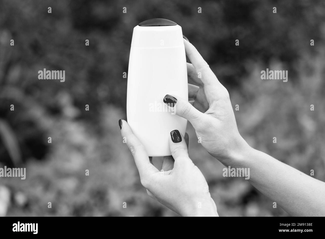 unbranded shampoo bottle advertisement. hair conditioner or body lotion ...