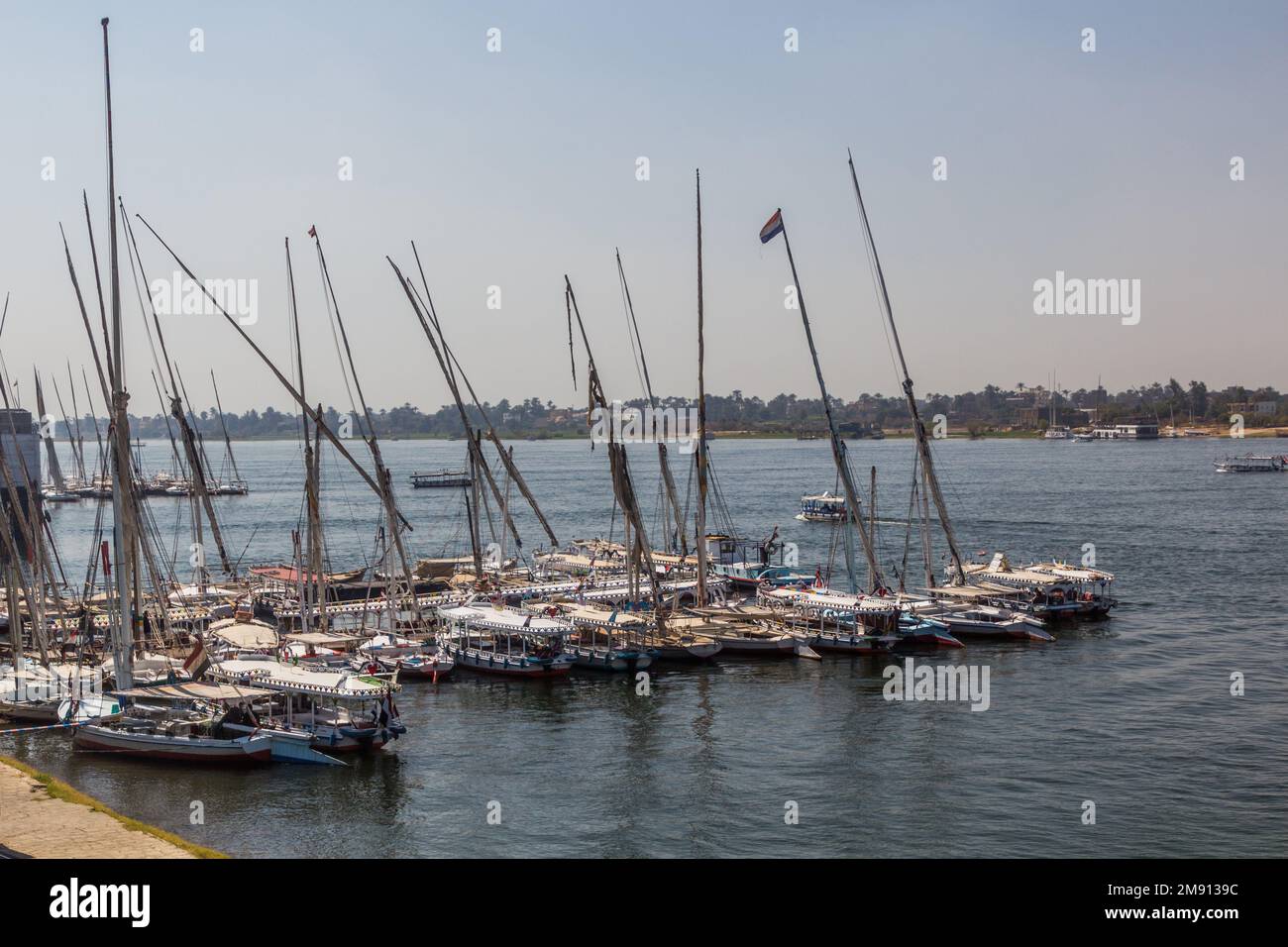 Felucca sail boats at the river Nile in Luxor, Egypt Stock Photo - Alamy