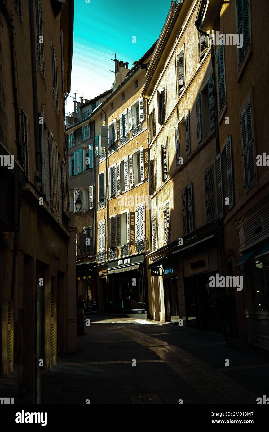 Some pieces of France city culture and architecture, sunlit buildings ...