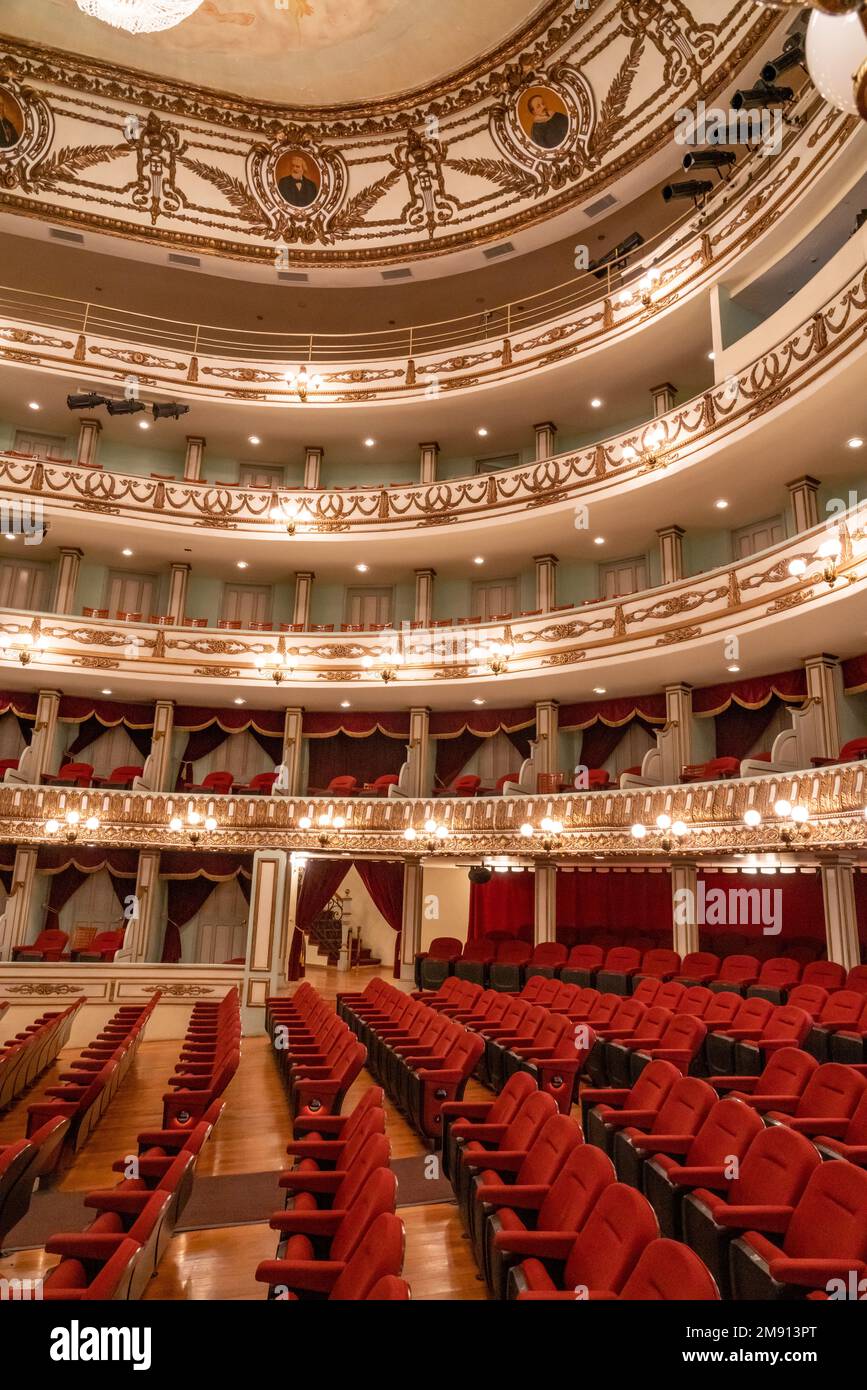 Interior of the Macedonio Alcala Theater in the historic center of the ...
