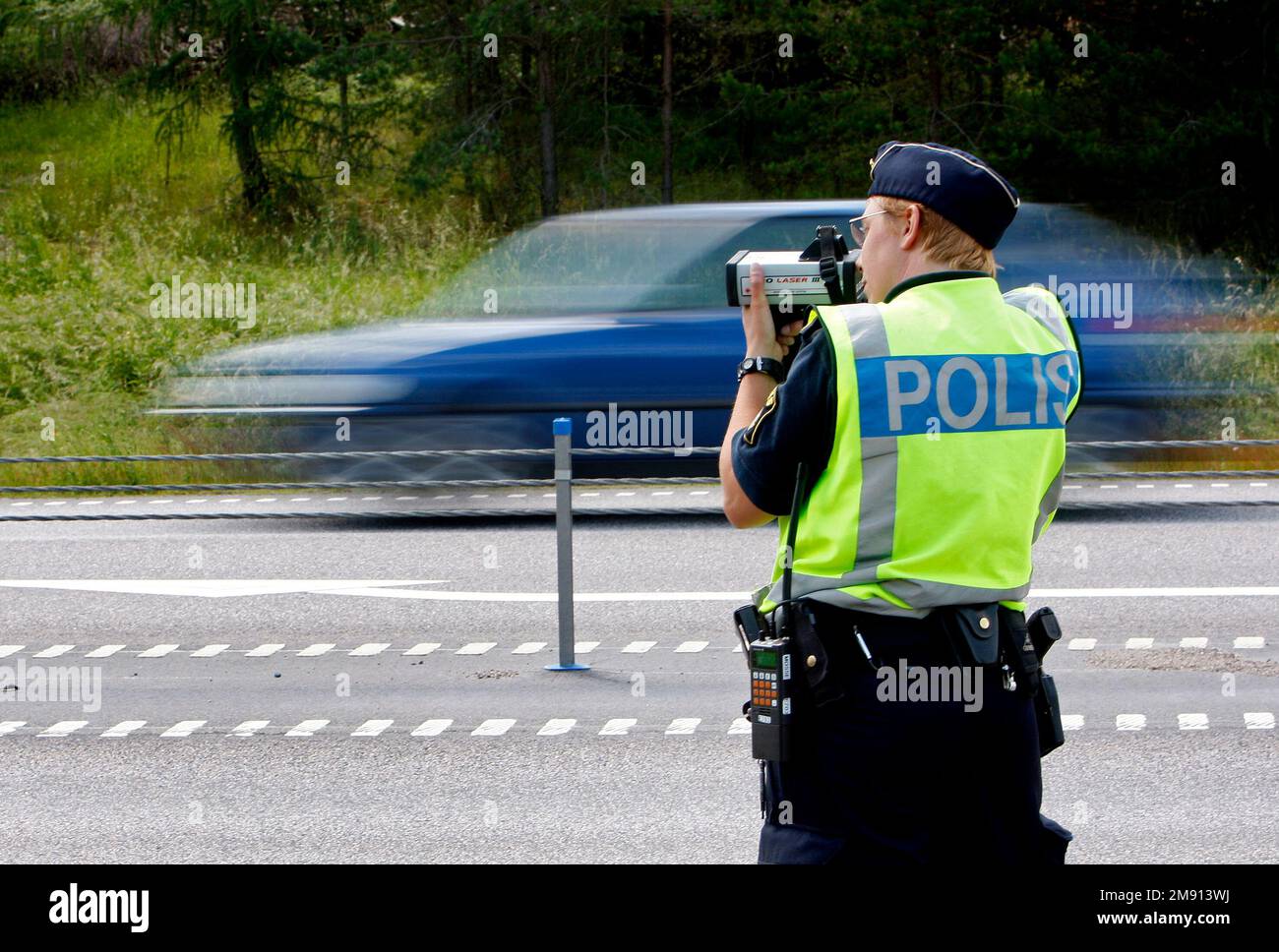 The police monitor the speed, Linköping, Sweden Stock Photo - Alamy