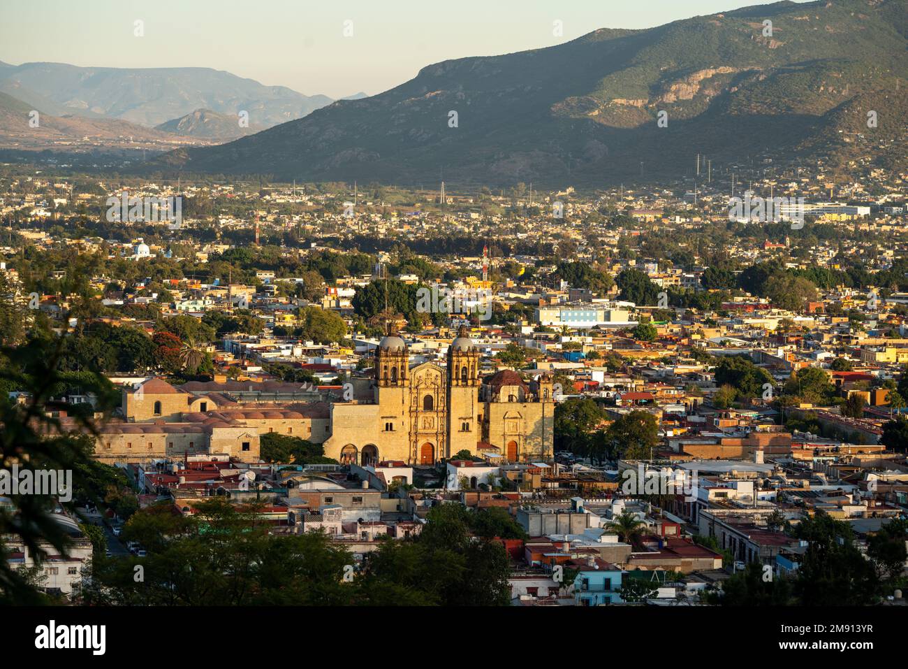 View of the Church of Santo Domingo and the historic center of Oaxaca ...