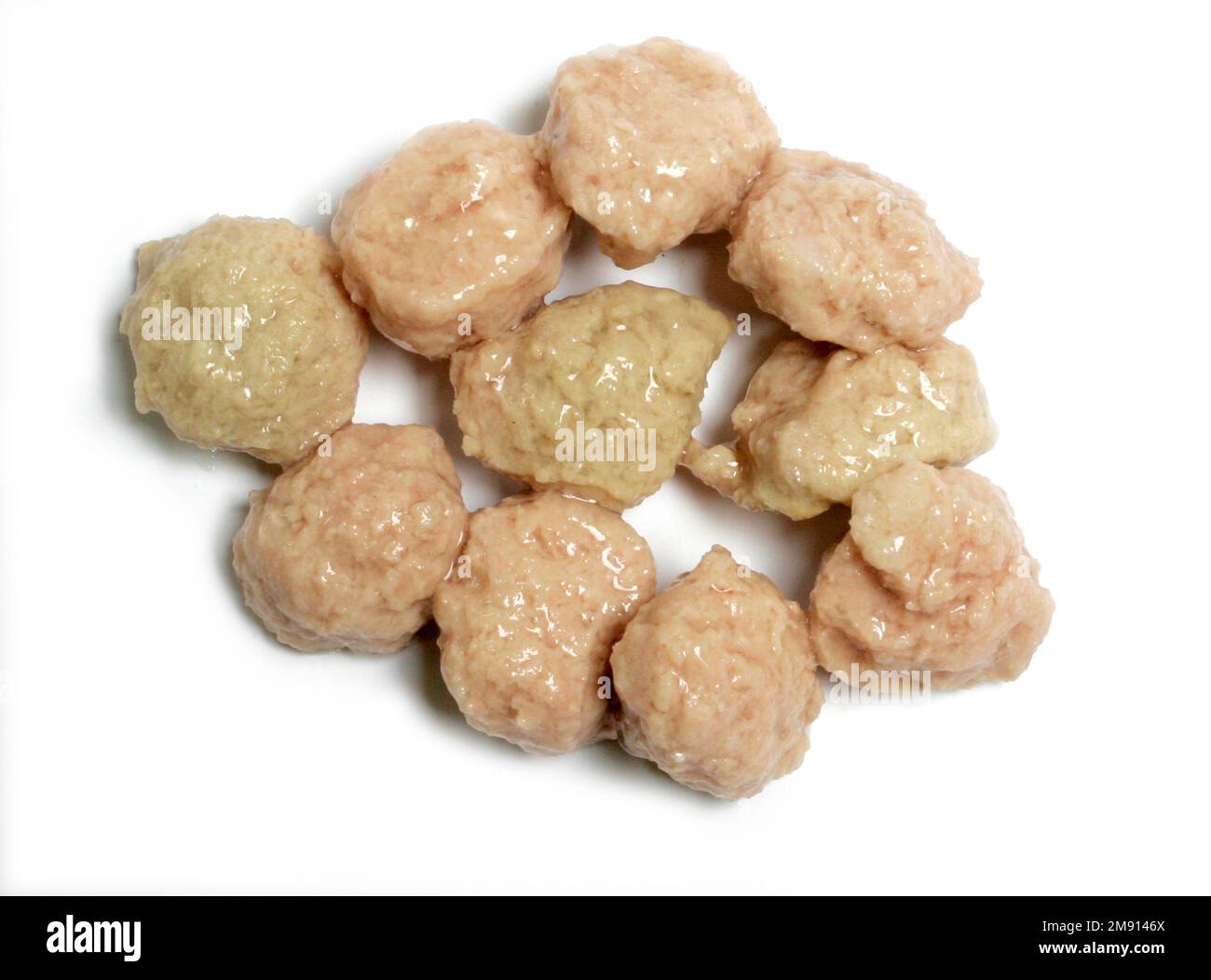 Different kinds of meat, photographed in a studio, here veal meatballs ...