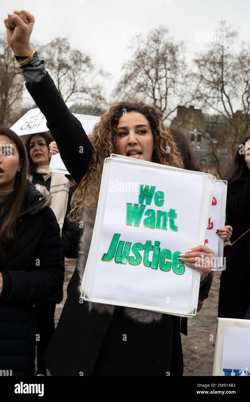 On January 14th 2023 a group of Afghan women demonstrate in Parliament ...