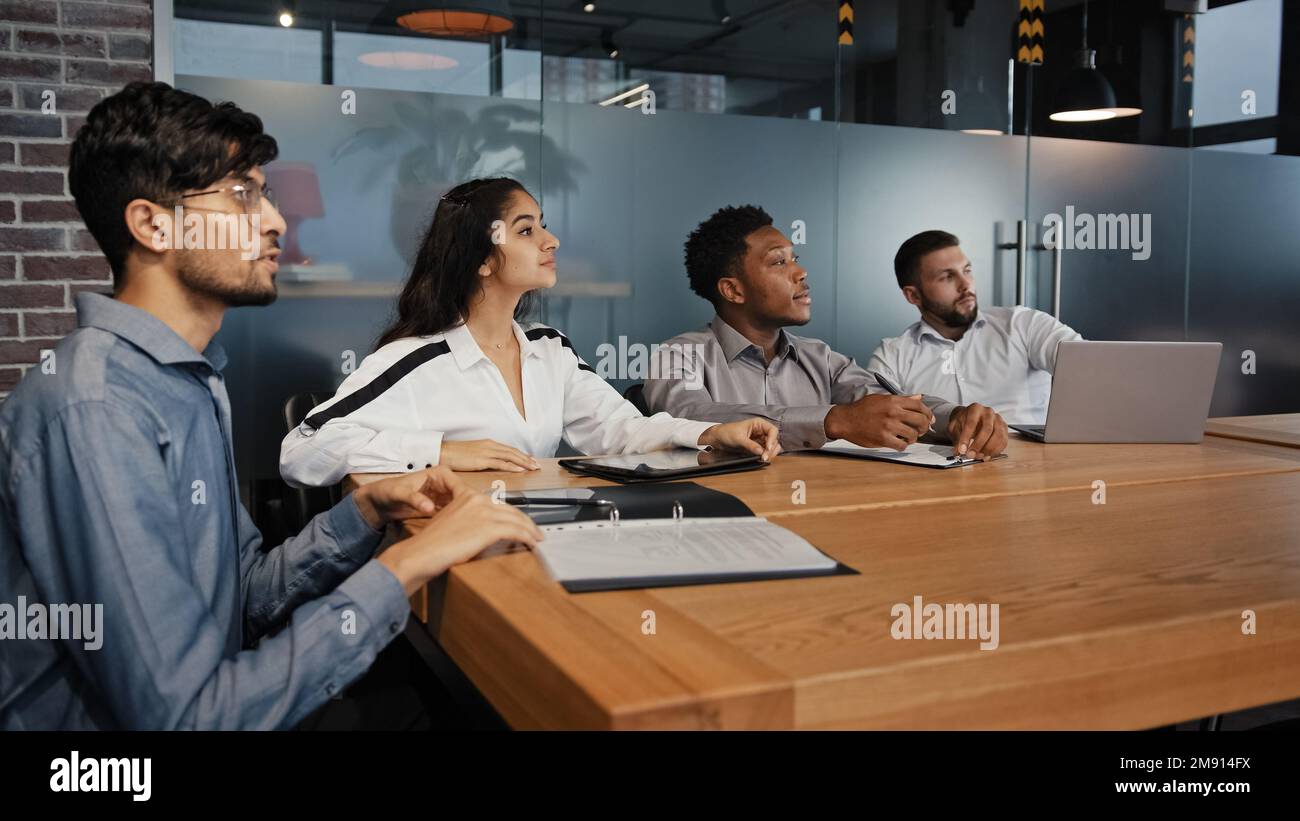 Multiethnic employees coworkers multiracial business people group team ...