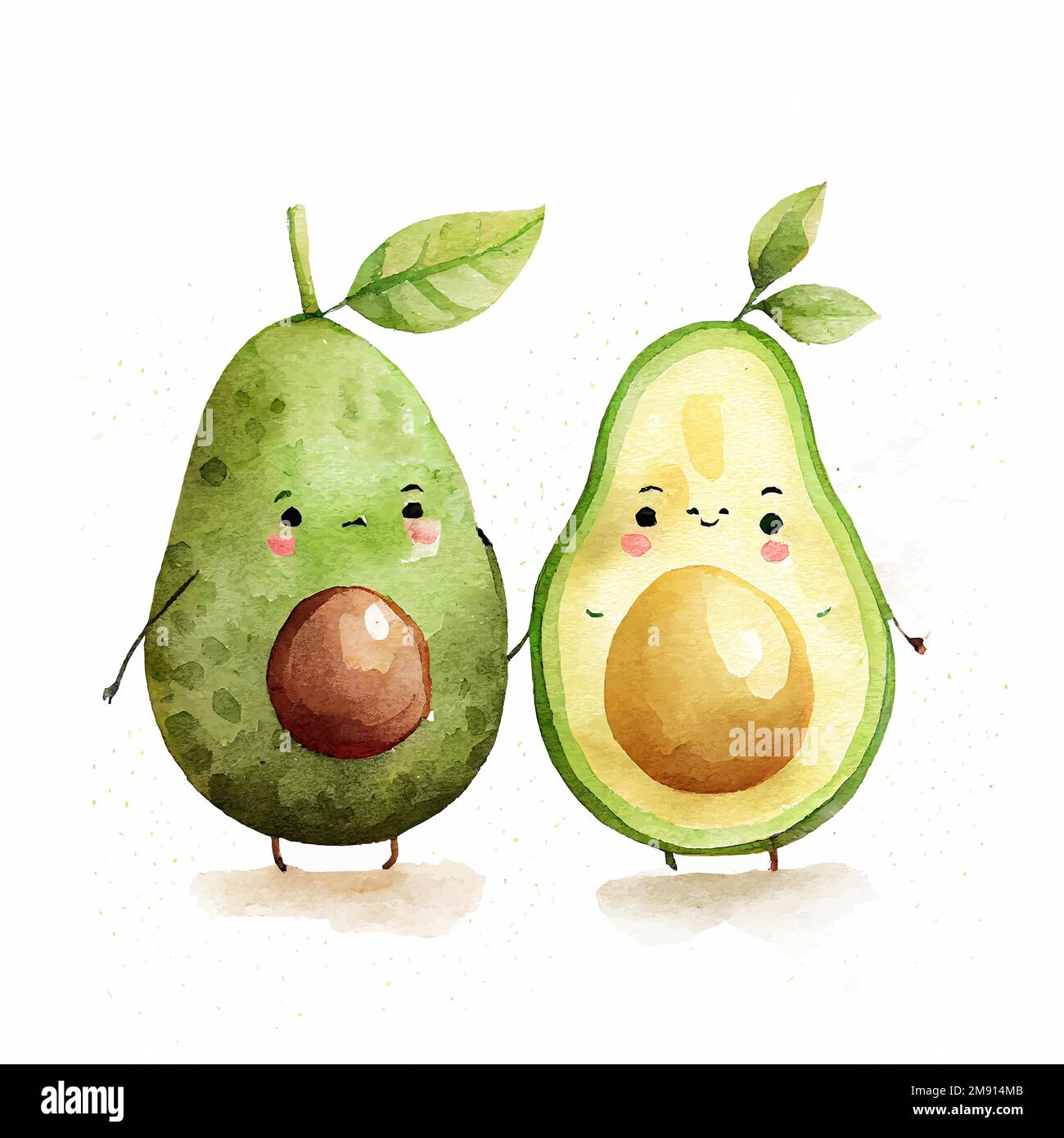 Two green avocado Stock Vector Images - Alamy