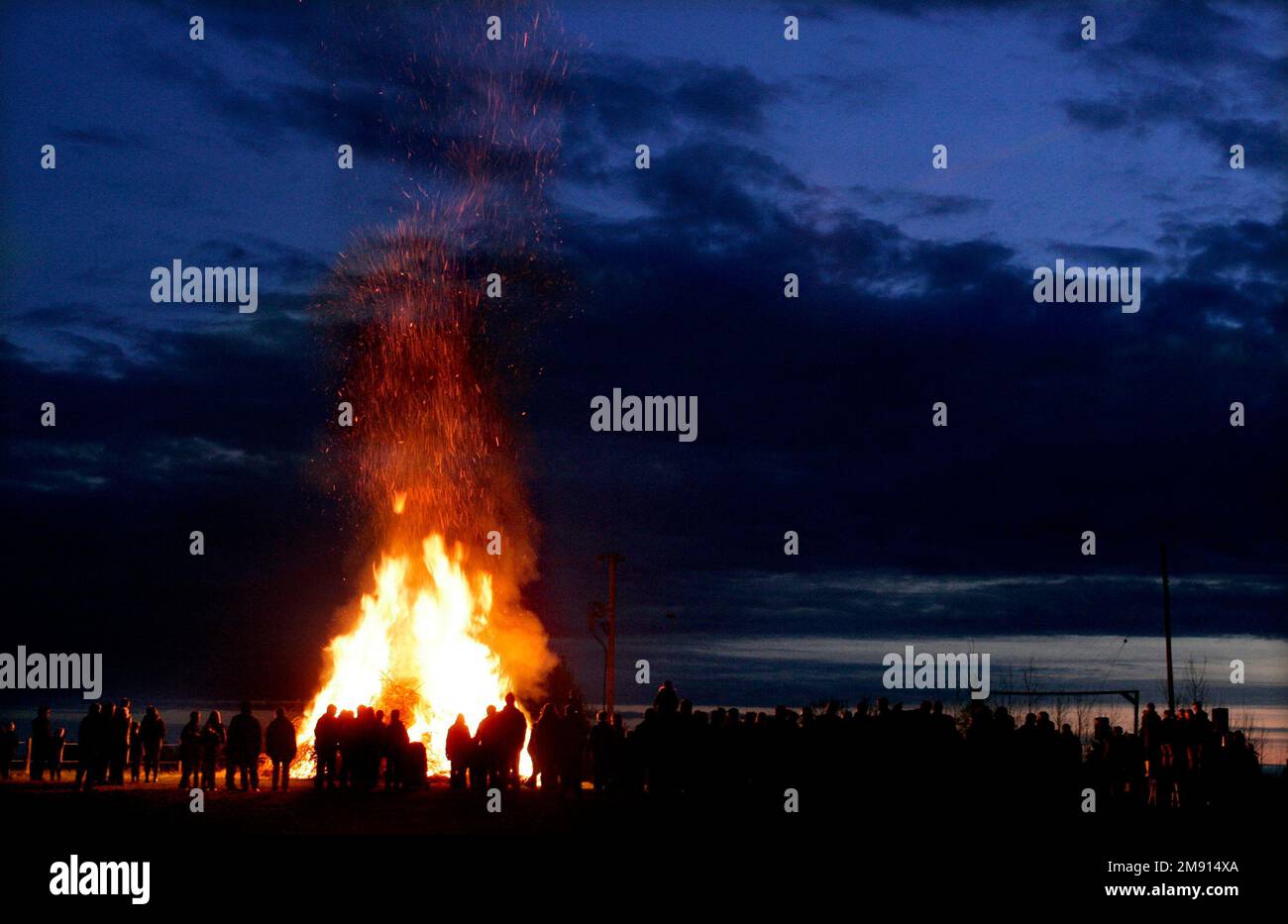 Walpurgis night bonfires, Motala, Sweden, Valborg, as it is called in ...