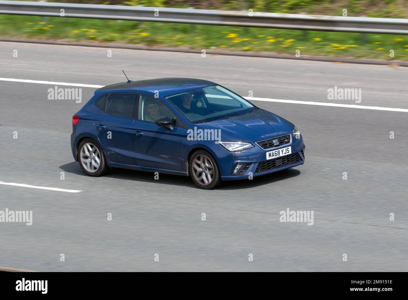 2018 Blue SEAT IBIZA TSi FR 999cc Petrol; travelling on the M61 ...