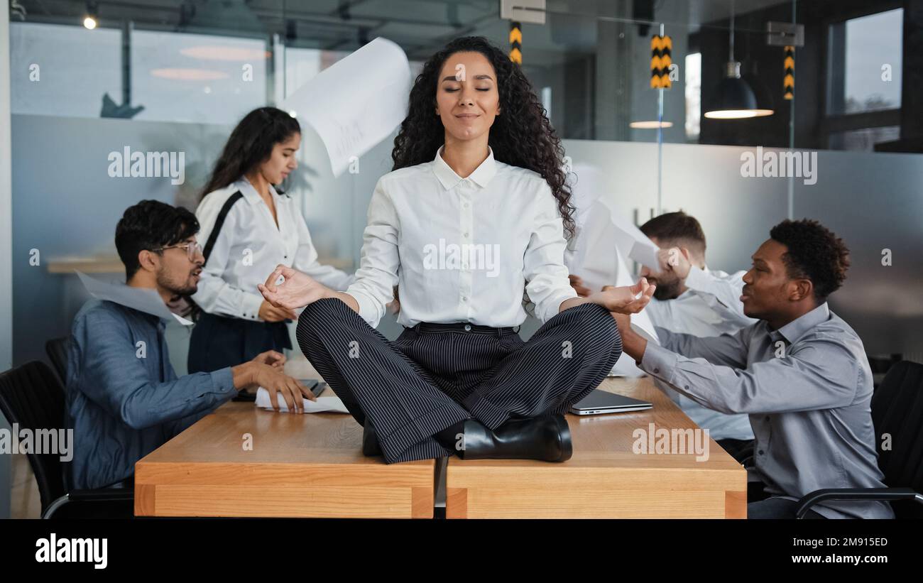 Woman ignore colleagues in office hi-res stock photography and images ...
