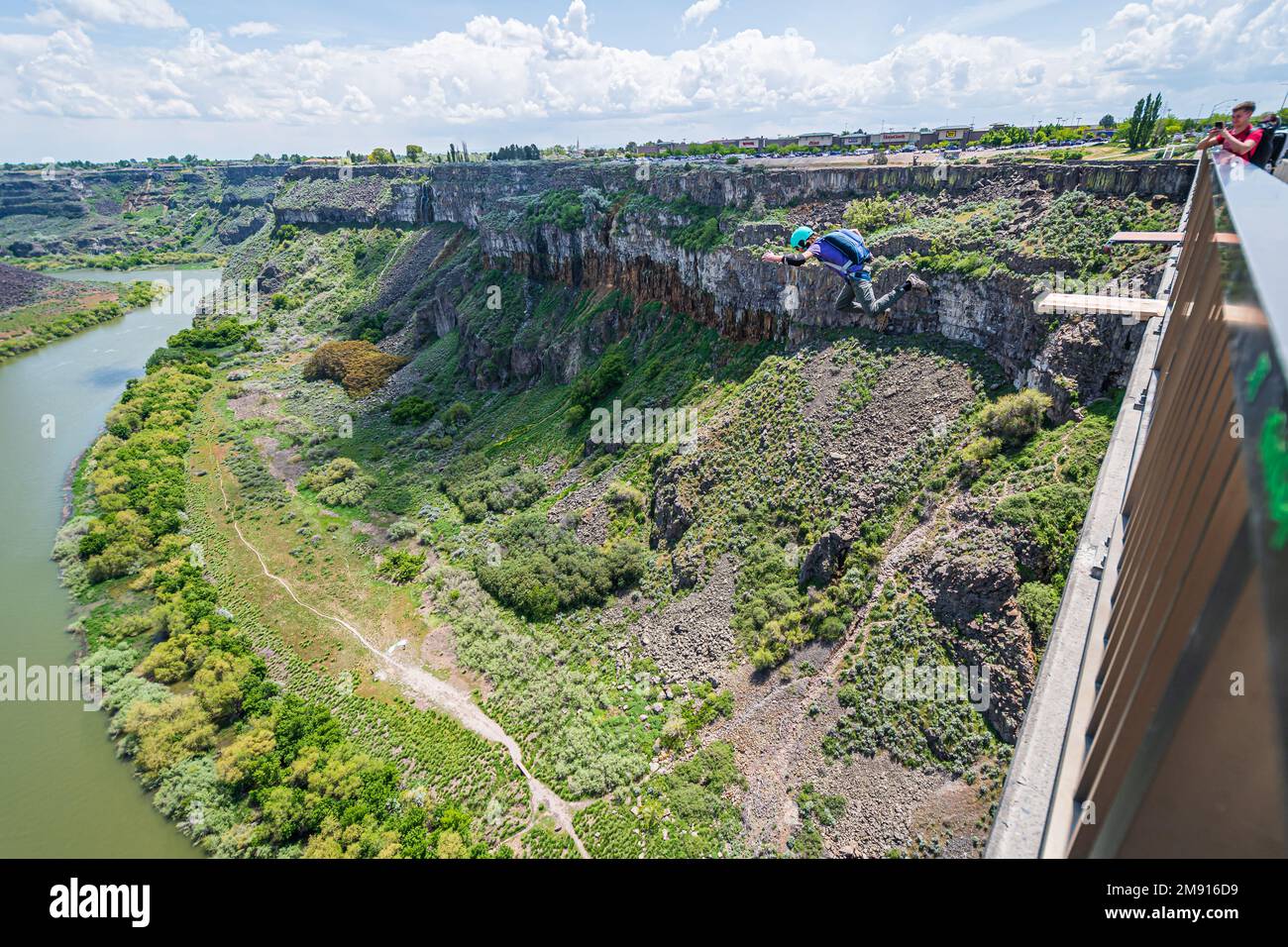 BASE jumper leaps from the Perrine Bridge in Twin Falls Idaho Stock ...