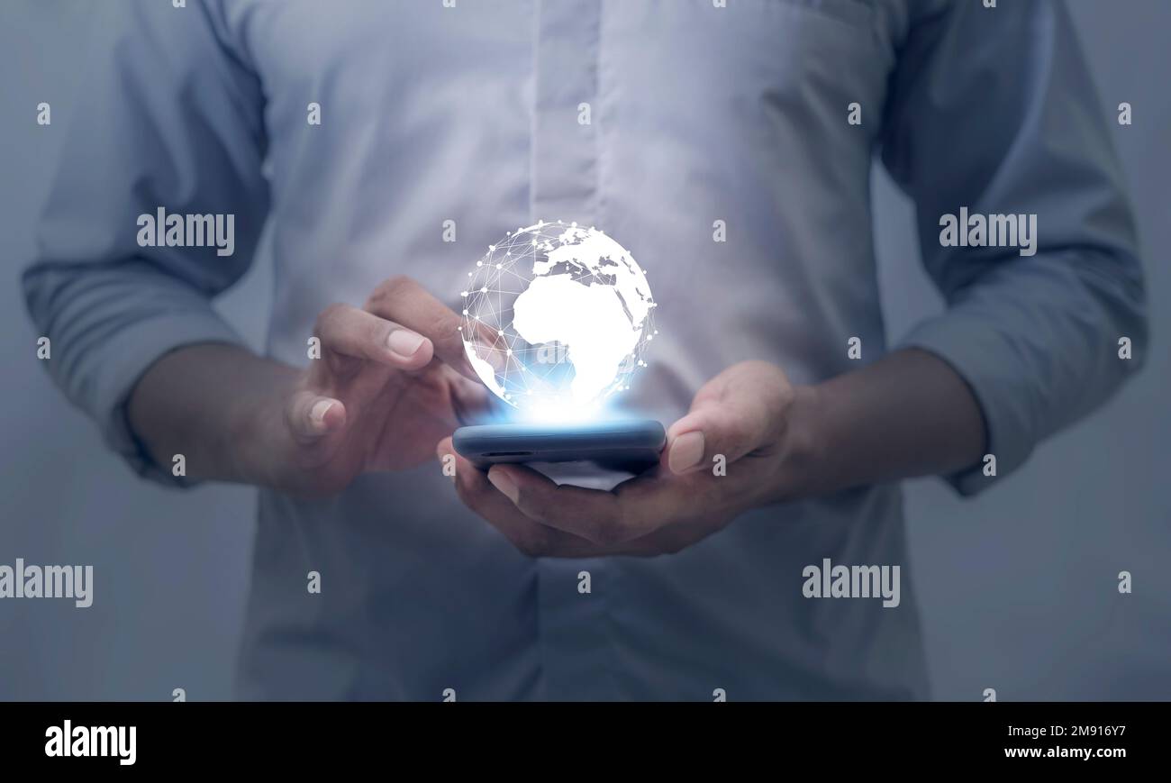 Global internet connection application and technology digital marketing ...