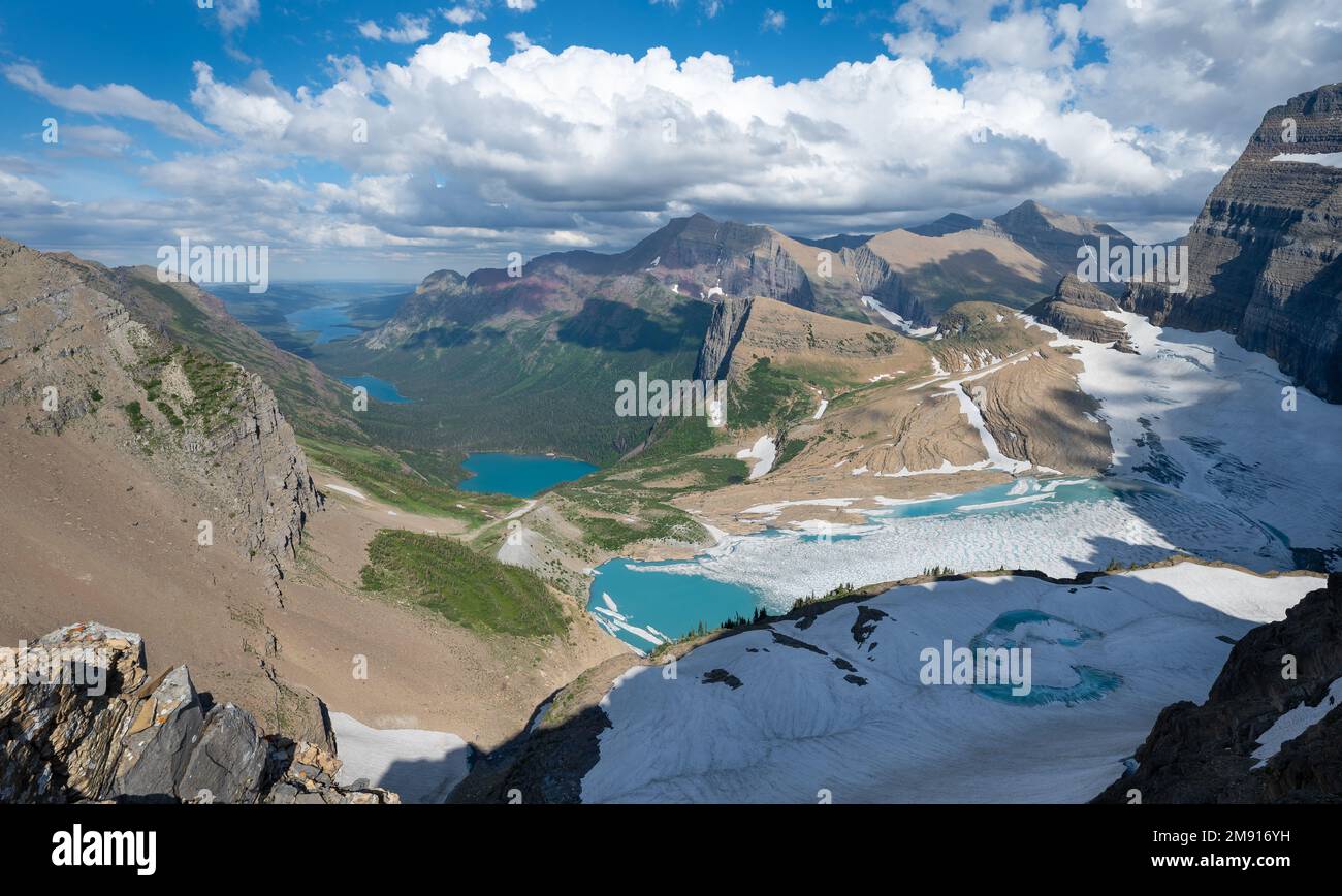 Overlook Grinnell Lake from Garden Wall, Glacier National Park Stock ...