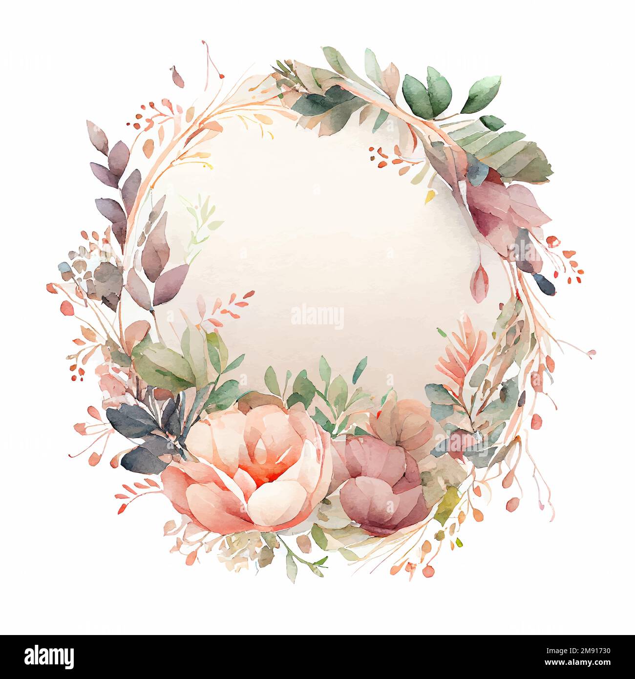 Cute watercolor frame with spring flowers Stock Vector Image & Art - Alamy