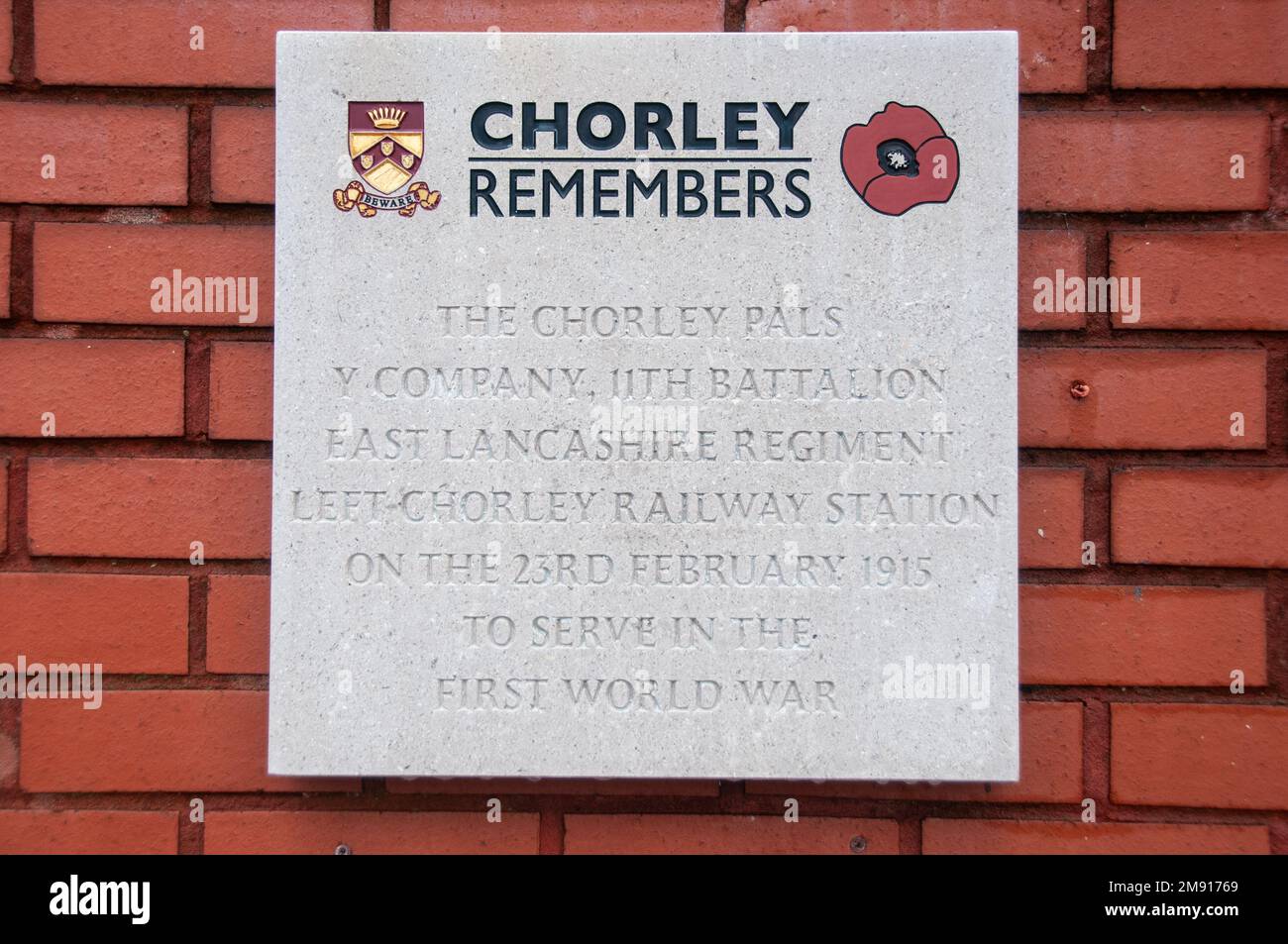 Around the UK - Chorley Pals - Memorial Plaque on Chorley Railway ...
