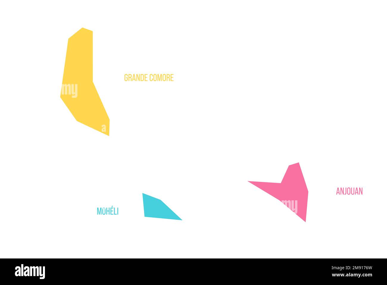 Comoros political map of administrative divisions - autonomous islands ...