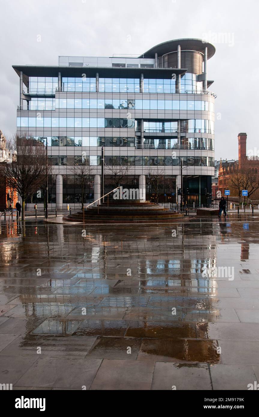 Around the UK - Reflections of the Barbirolli Building on the wet ...