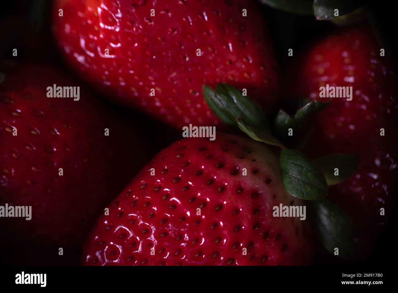 Multiple fresh red strawberries ready to be served Stock Photo - Alamy