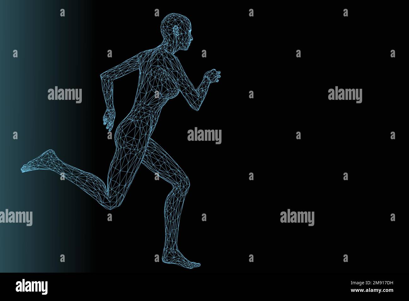 Abstract colorful plastic human body mannequin with scattered particles ...