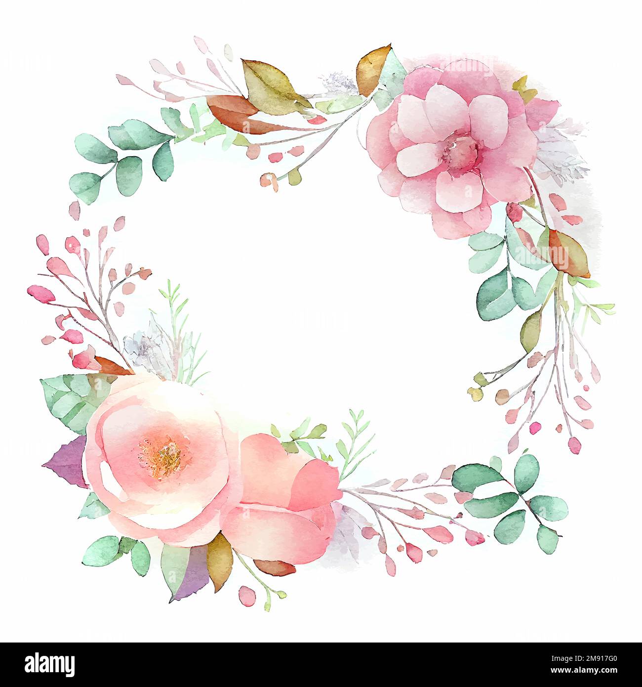 Cute watercolor frame with spring flowers Stock Vector Image & Art - Alamy