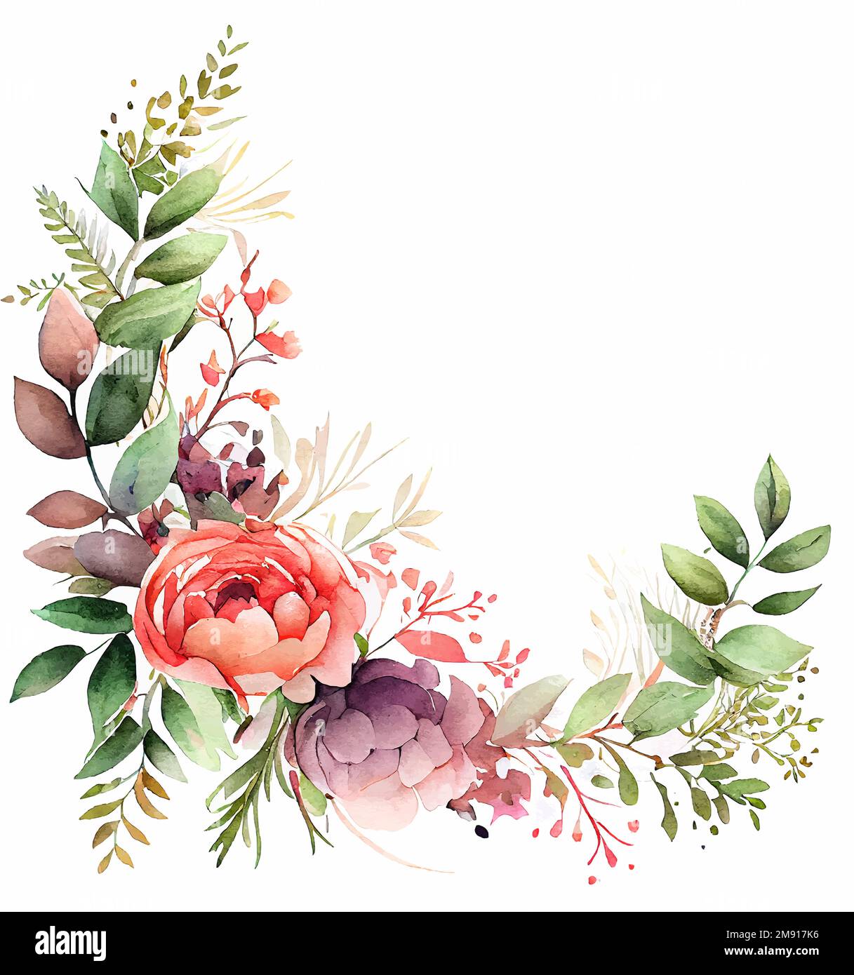 Cute watercolor frame with spring flowers Stock Vector Image & Art - Alamy