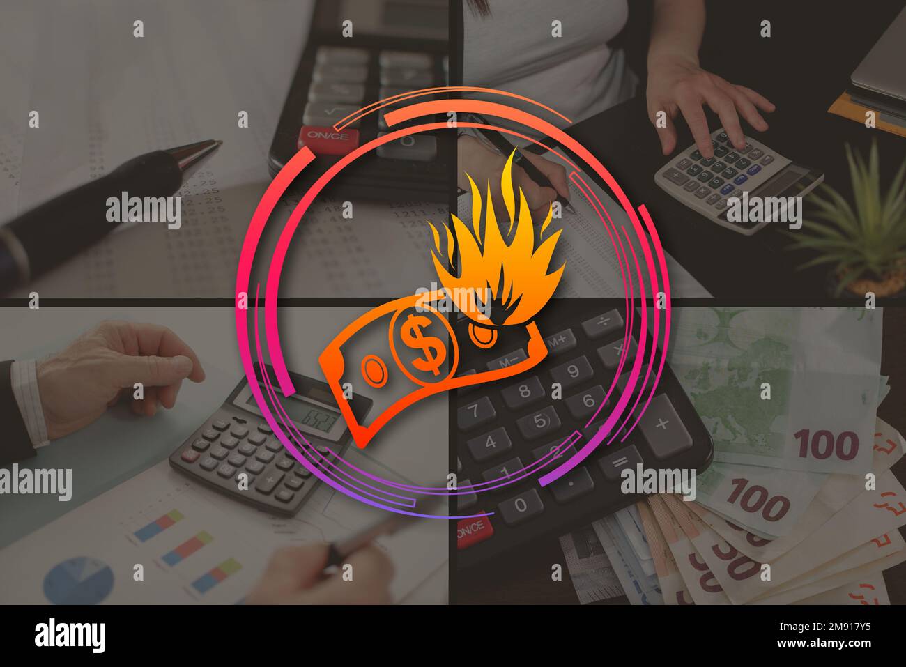 Inflation concept illustrated by pictures on background Stock Photo - Alamy