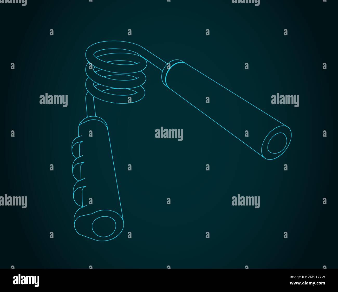 Stylized vector illustration of blueprint of an arm grip trainer Stock ...