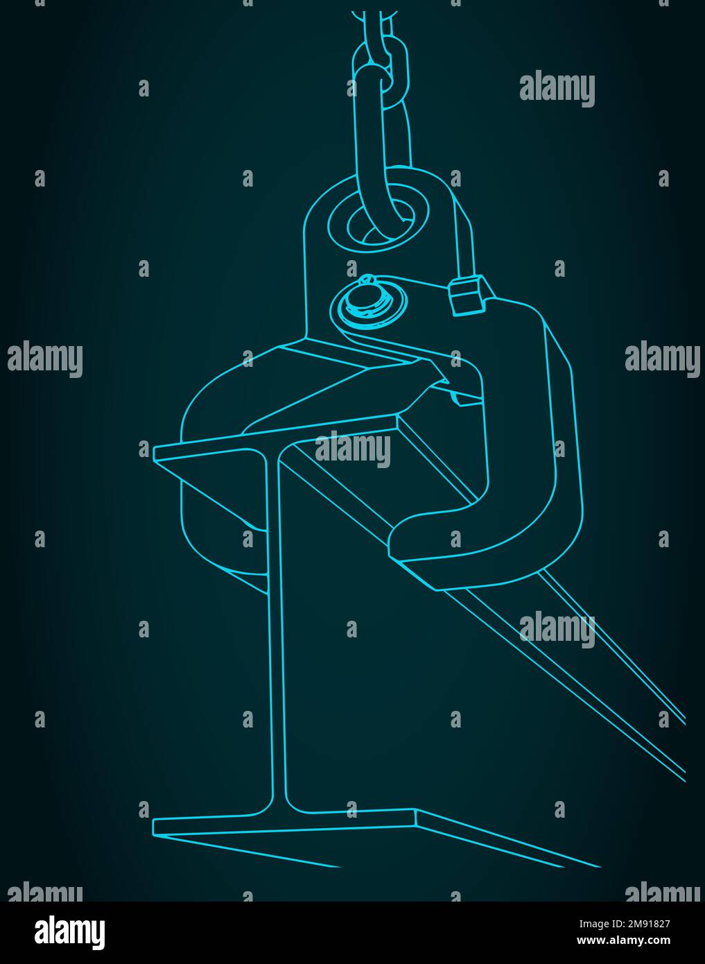 Stylized vector illustration of I-beam gripper with beam Stock Vector ...