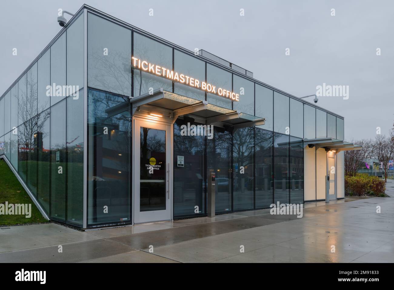 Seattle, WA, USA - January 12, 2023;Ticketmaster box office with ...