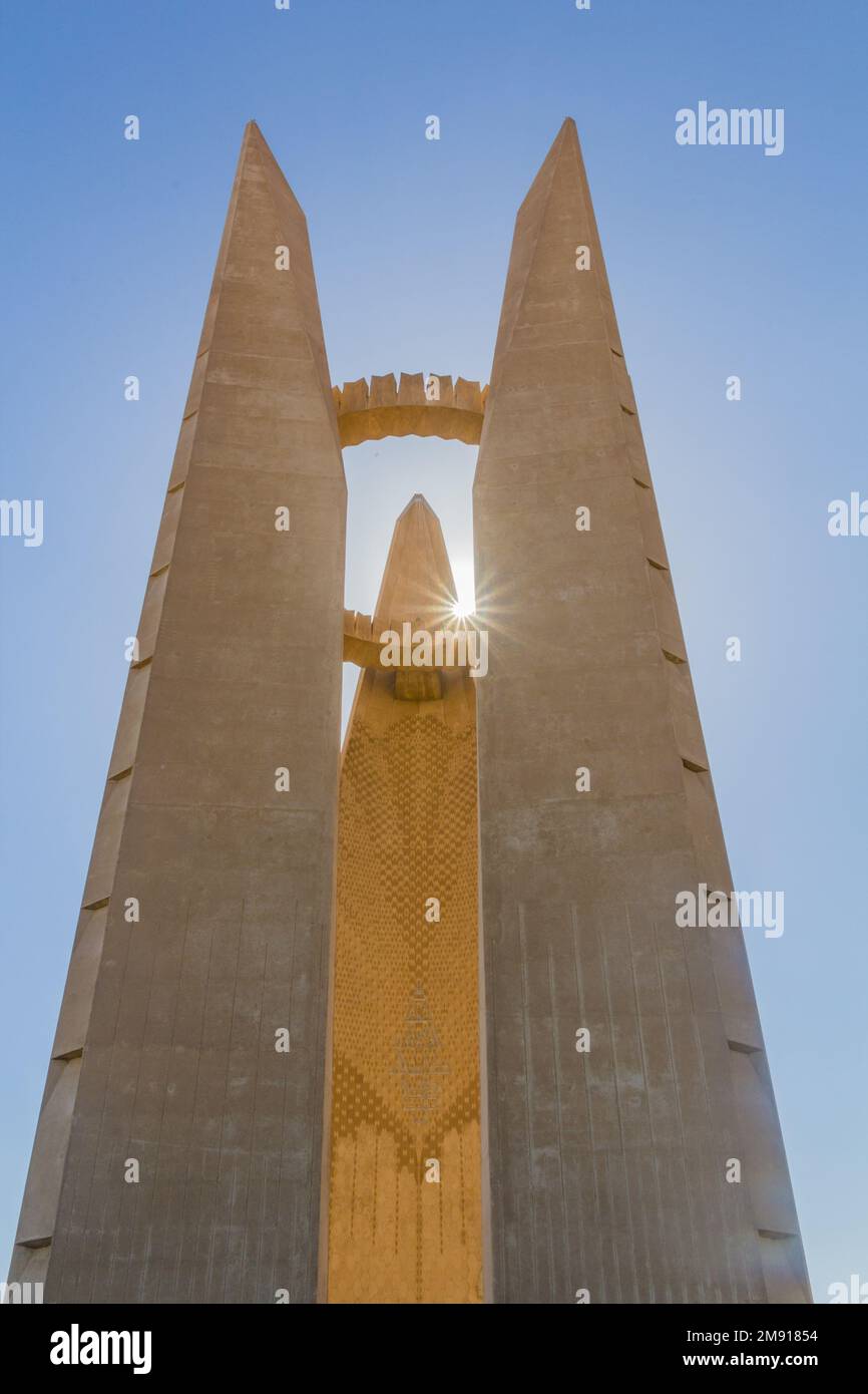 Monument to Arab-Soviet Friendship at Aswan High Dam, Egypt Stock Photo ...