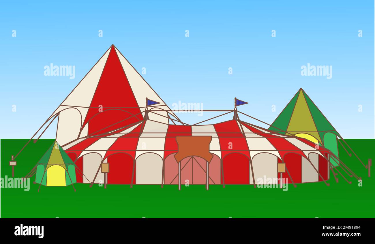 Amusement Park Circus Carnival Festival Fun Fair with Firework ...
