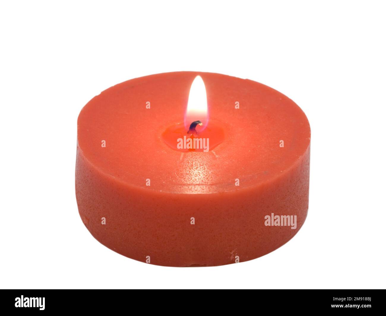 A single candle on white Stock Photo - Alamy