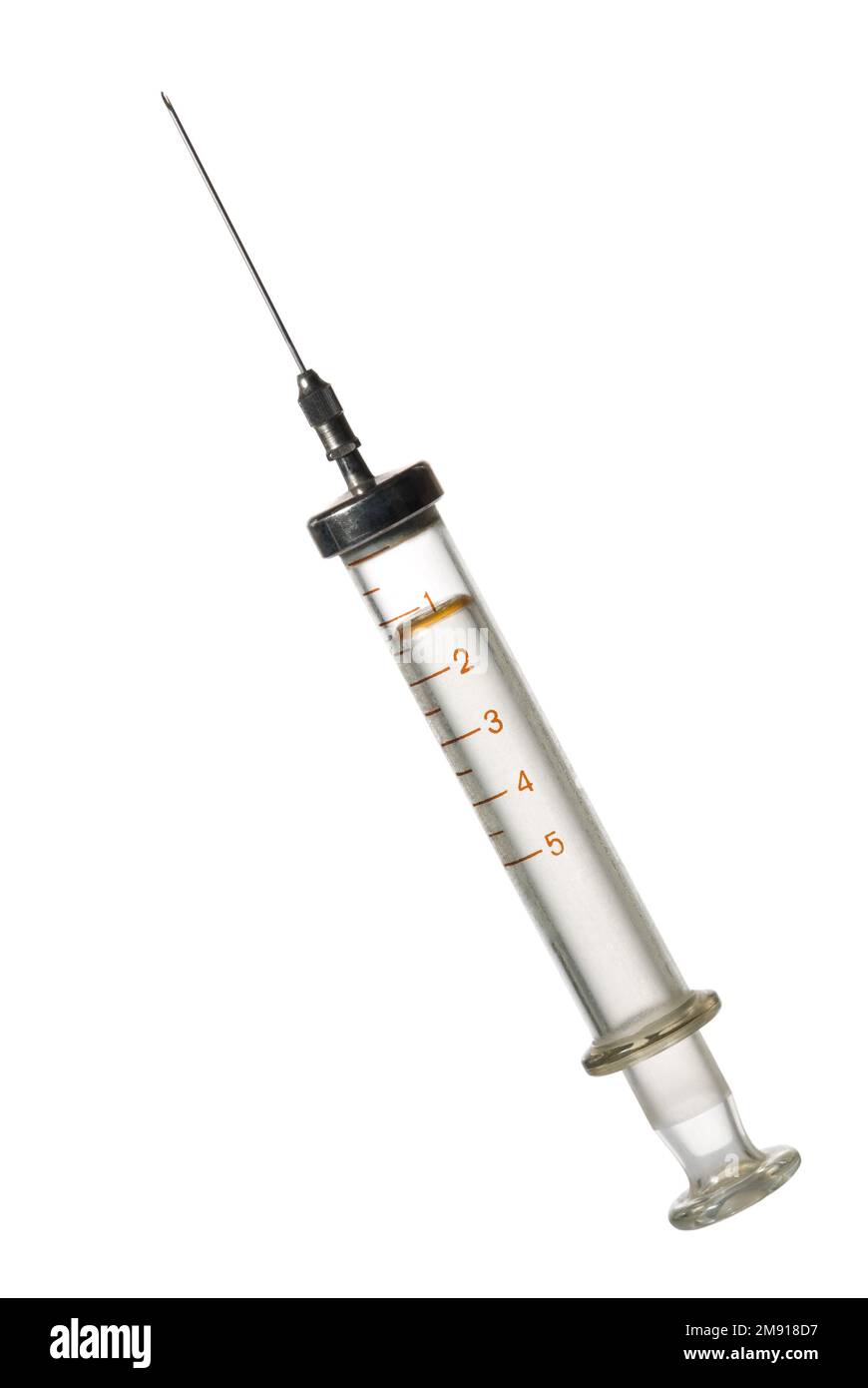 Glass syringe isolated on white Stock Photo - Alamy