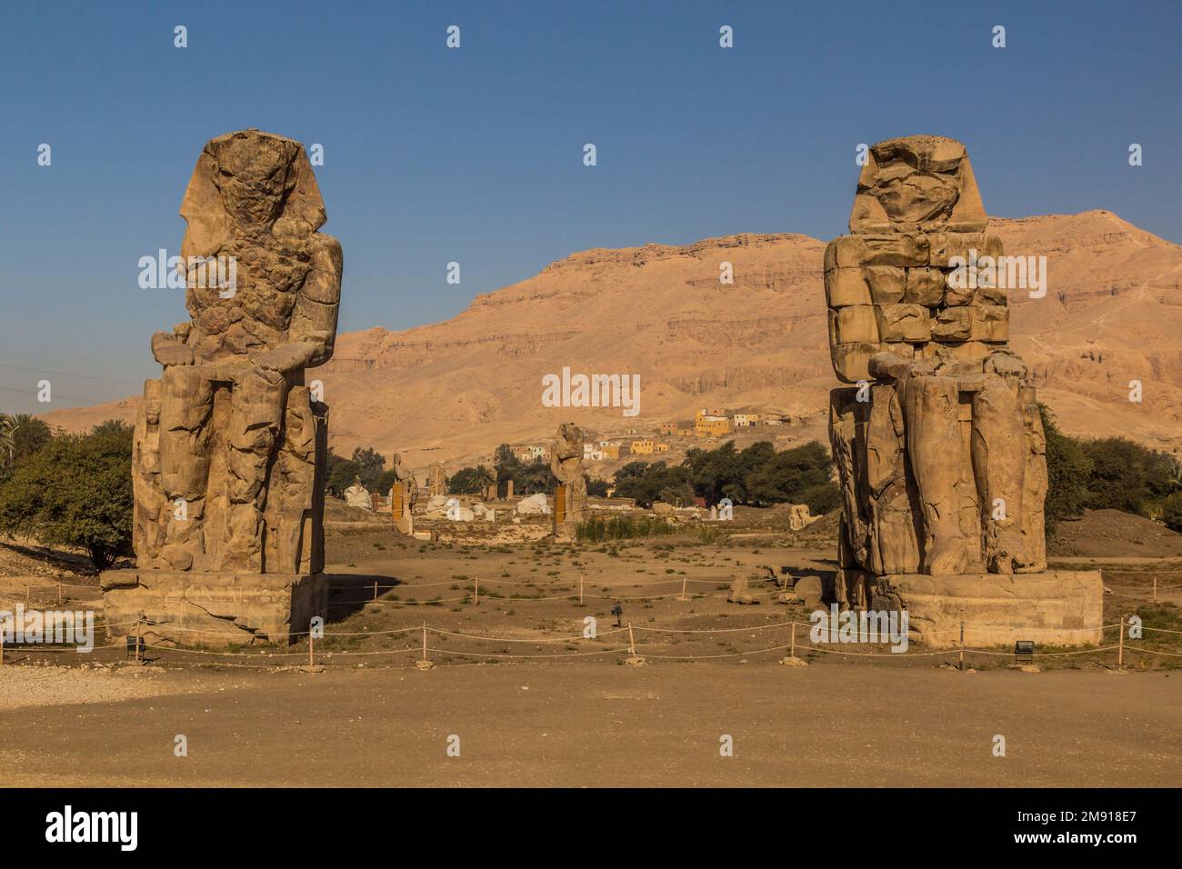 Colossi of Memnon near Luxor, Egypt Stock Photo - Alamy
