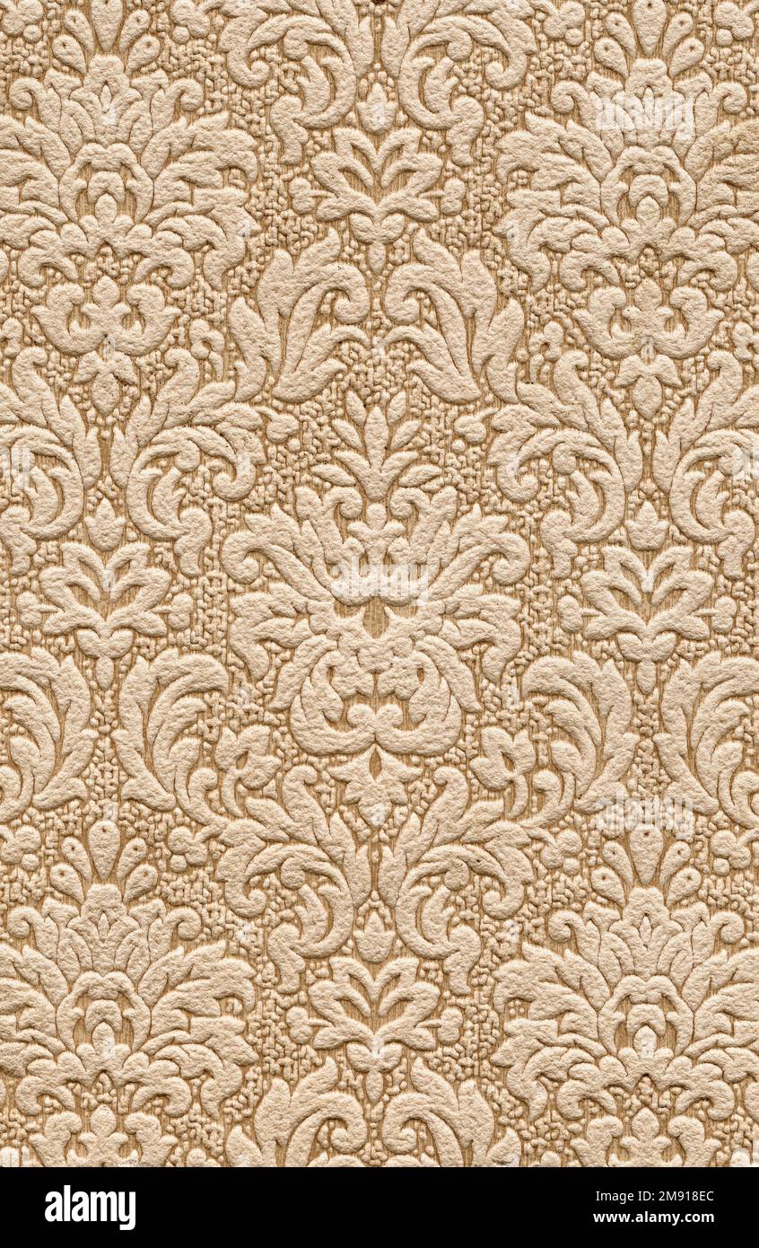 Old textile wallpaper with floral design Stock Photo - Alamy
