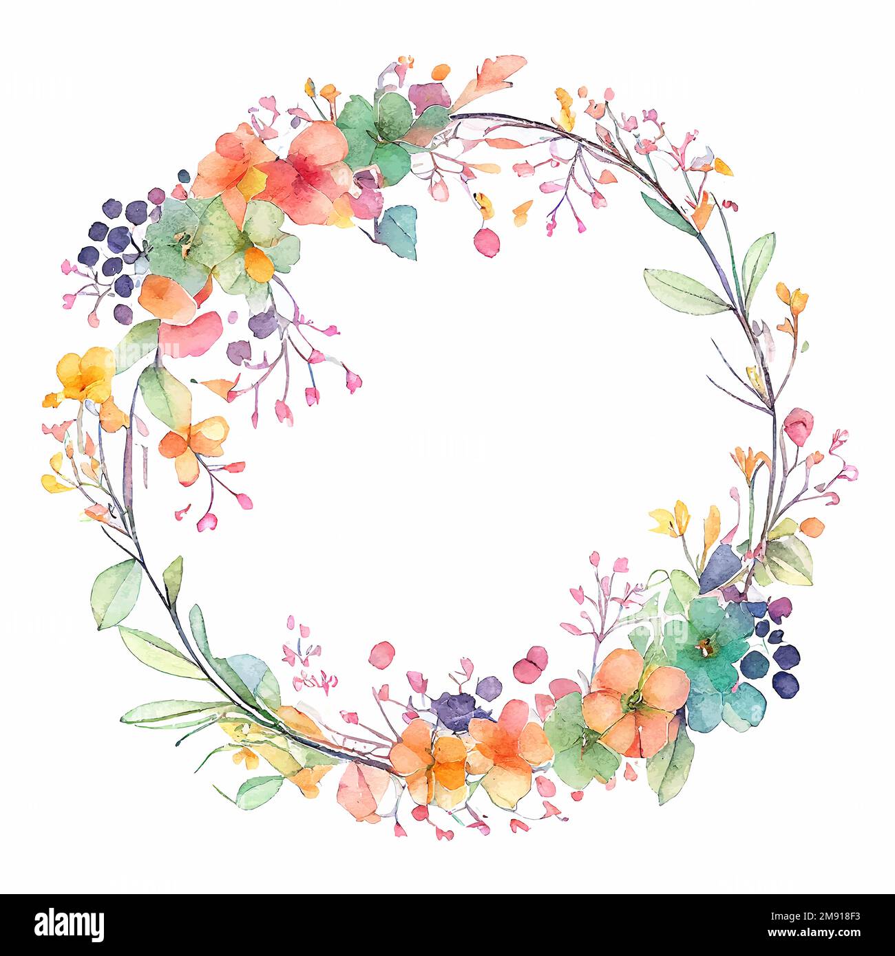 Cute watercolor frame with spring flowers Stock Vector Image & Art - Alamy