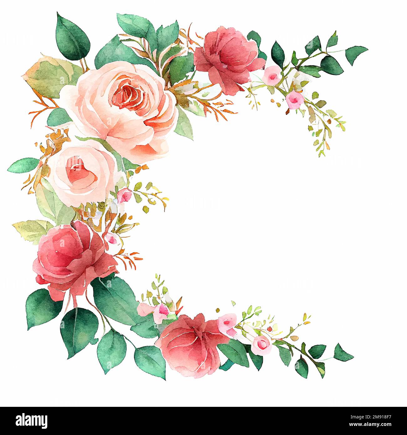 Cute watercolor frame with spring flowers Stock Vector Image & Art - Alamy