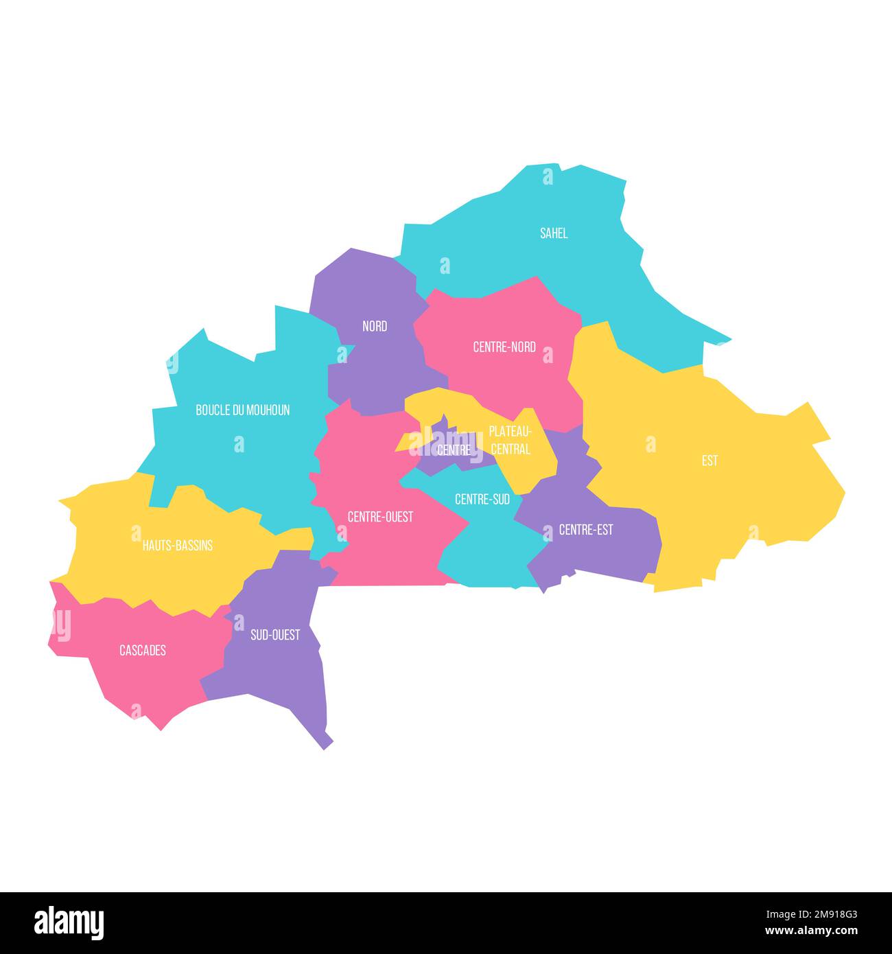 Burkina Faso political map of administrative divisions - regions ...