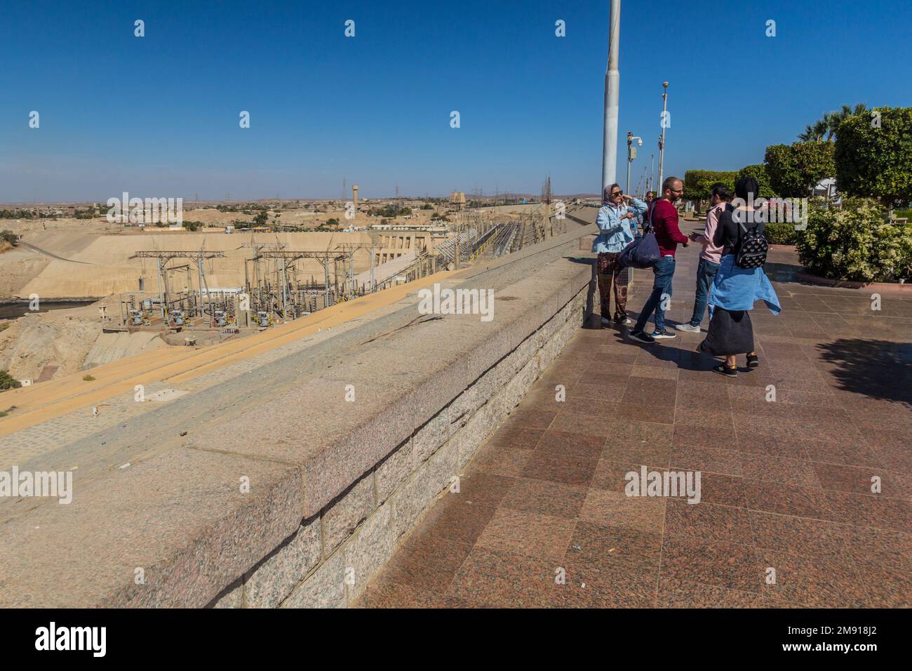 ASWAN, EGYPT - FEB 13, 2019: People at Aswan High Dam, Egypt Stock ...