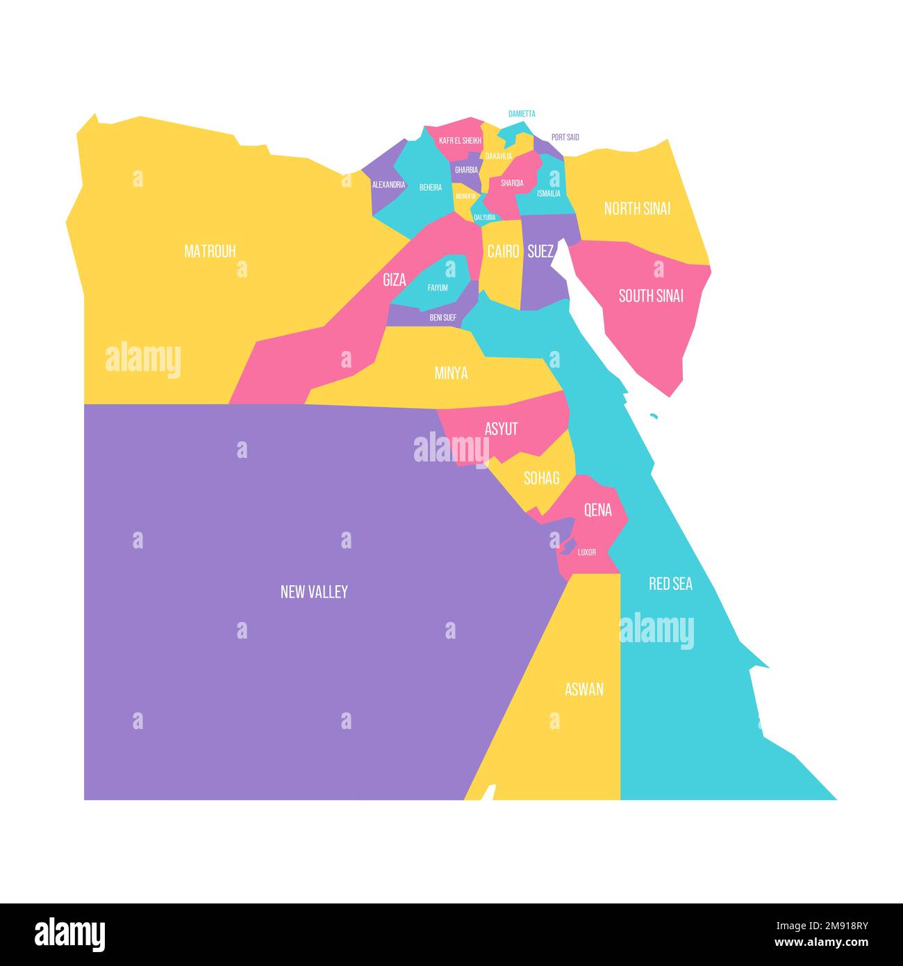 Egypt political map of administrative divisions - governorates ...