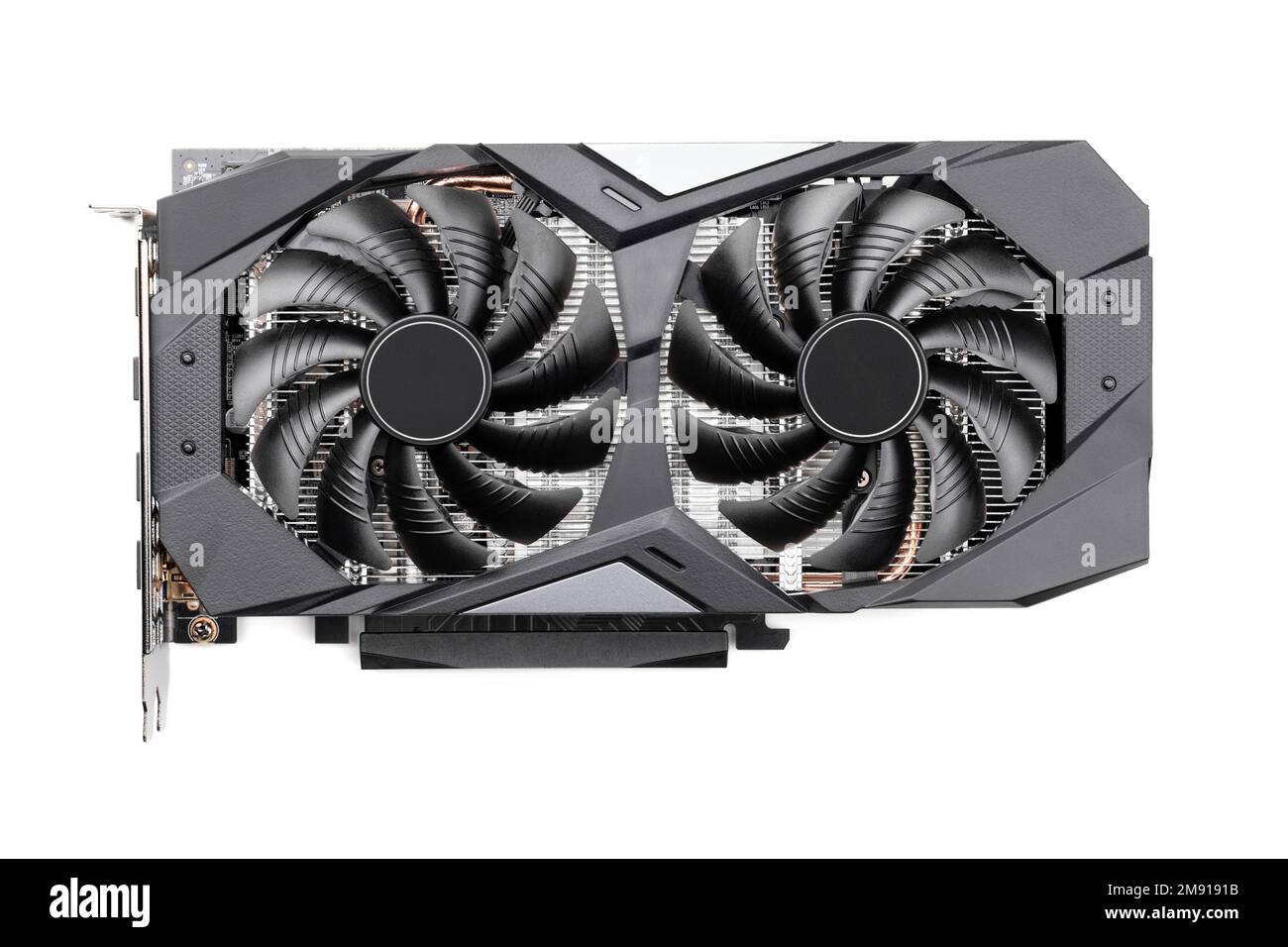 Computer graphic card, professional video card with two fans isolated ...