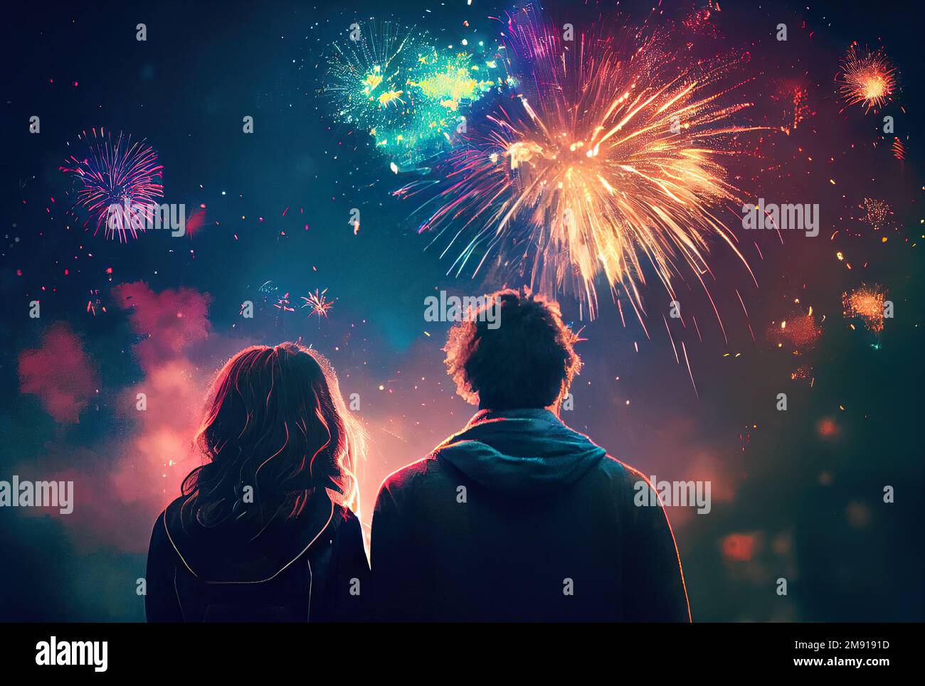 People watching fireworks Stock Photo - Alamy