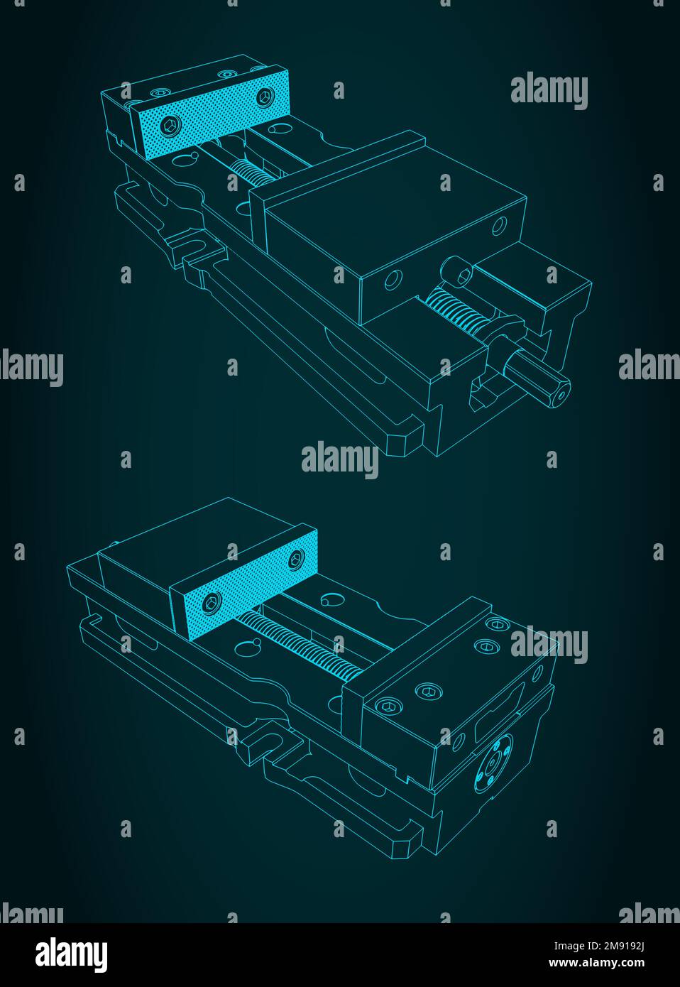 Stylized vector illustrations of drawings of machine vice Stock Vector Image & Art - Alamy