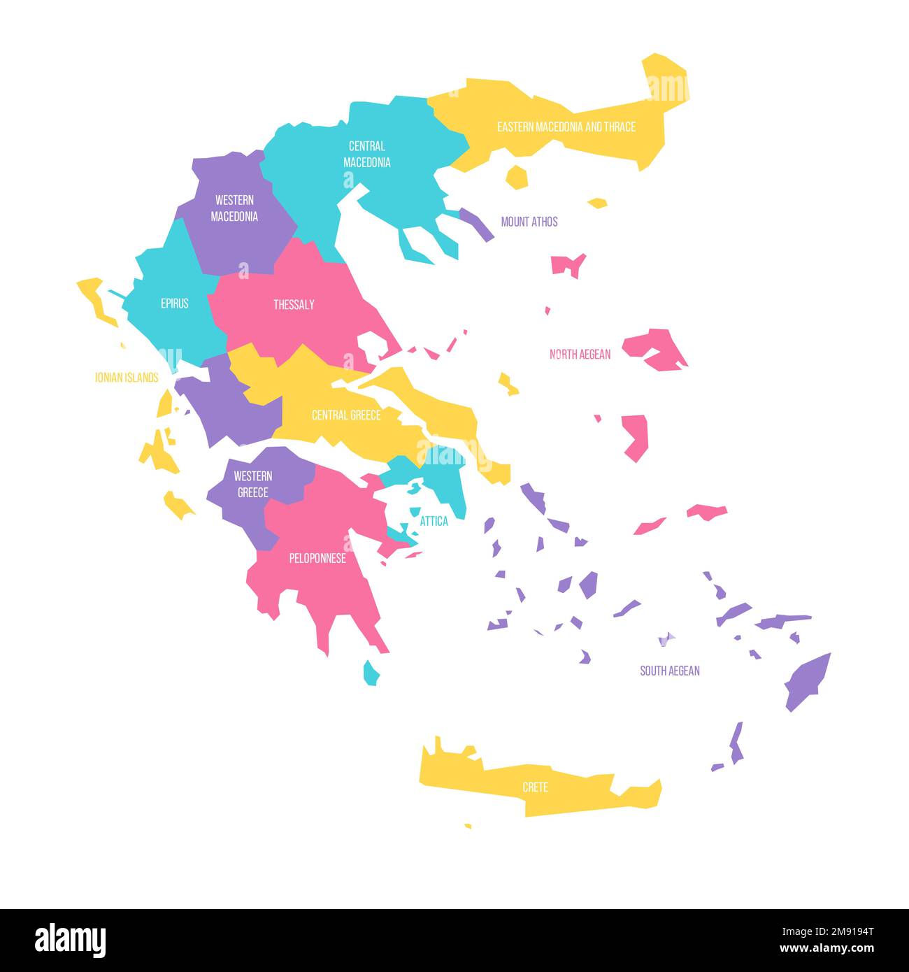 Greece political map of administrative divisions - decentralized ...