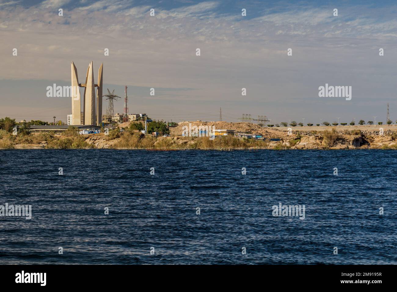 Monument to Arab-Soviet Friendship at Aswan High Dam, Egypt Stock Photo ...